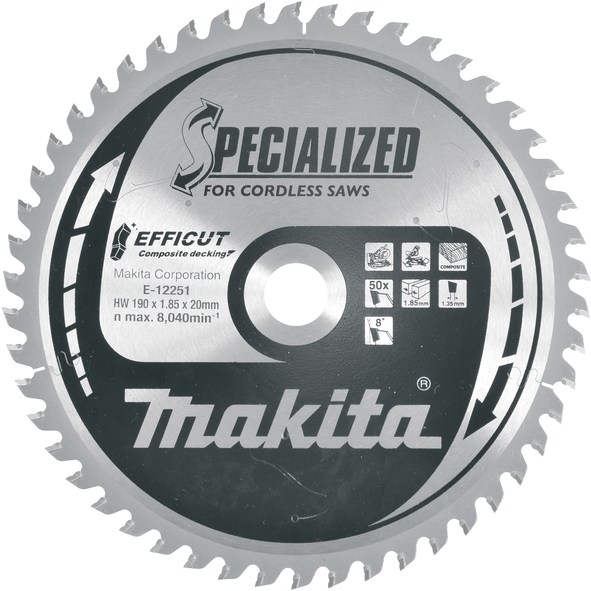 Makita List testere TCT Efficut, 190x20x50T, za komp. mat.