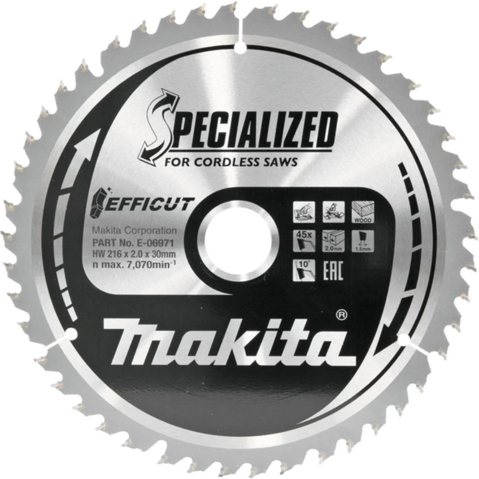 Makita List testere TCT Efficut, 216x30x45T, za drvo