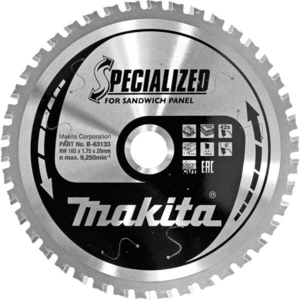 Makita List testere TCT, 165x20x42T, za panele