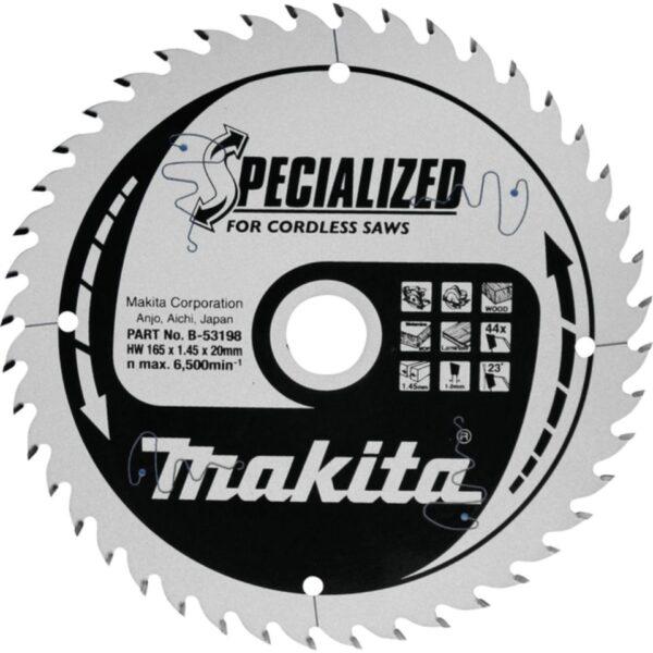 Makita List testere TCT, 165x20x44T, za Axu, drvo