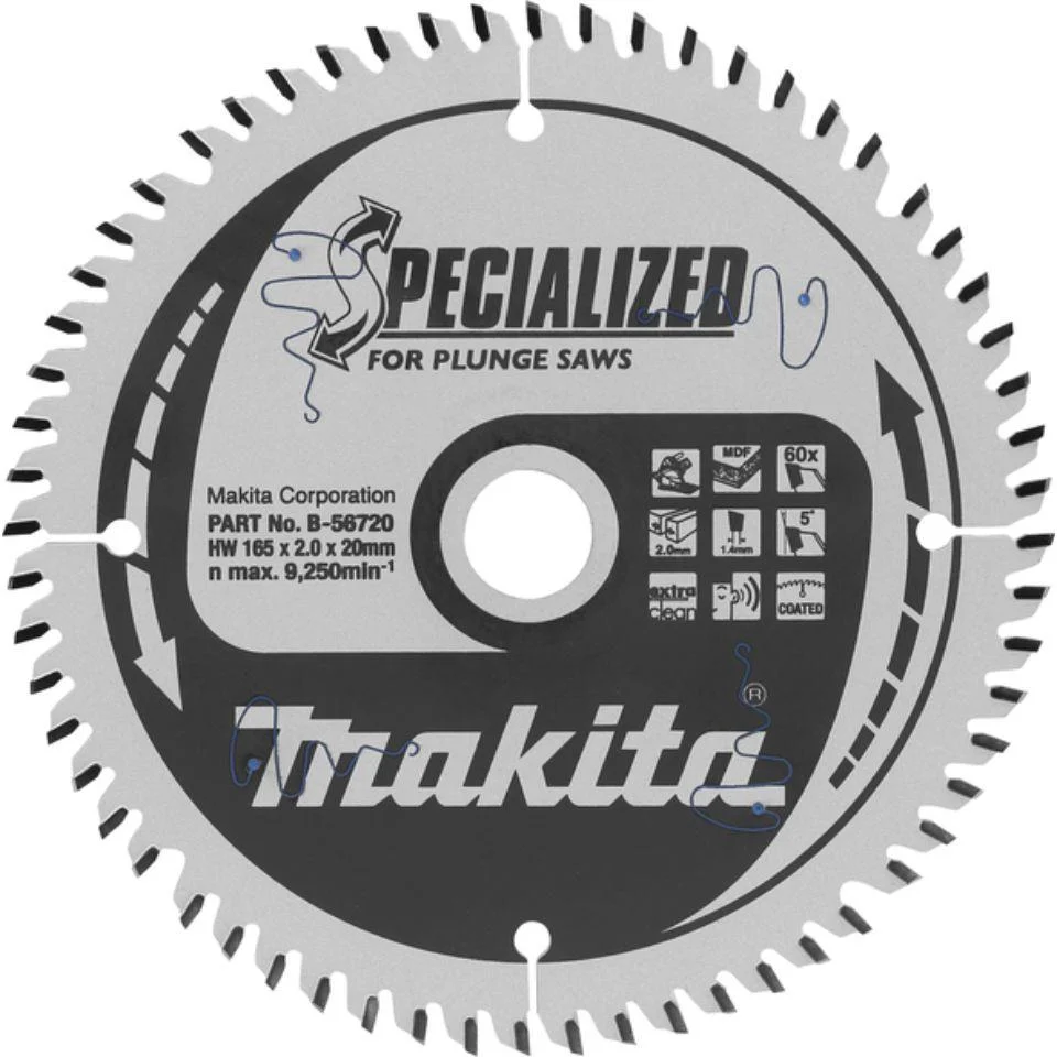 Makita T.C.T list testere za SP600D 165mm x 20mm x 60T