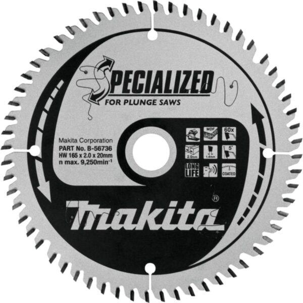 Makita T.C.T list testere za SP600D 165mm x 20mm x 60T