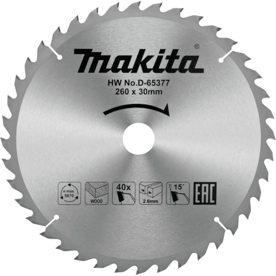 Makita T.C.T. List testere za drvo 260mm x 30mm x 100T