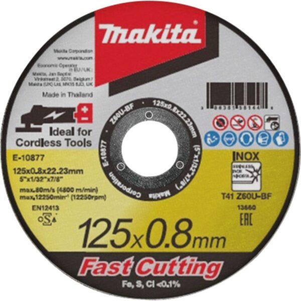 Makita Tanxi rezni točkovi,inox,125×0.8×22.23mm Z60U