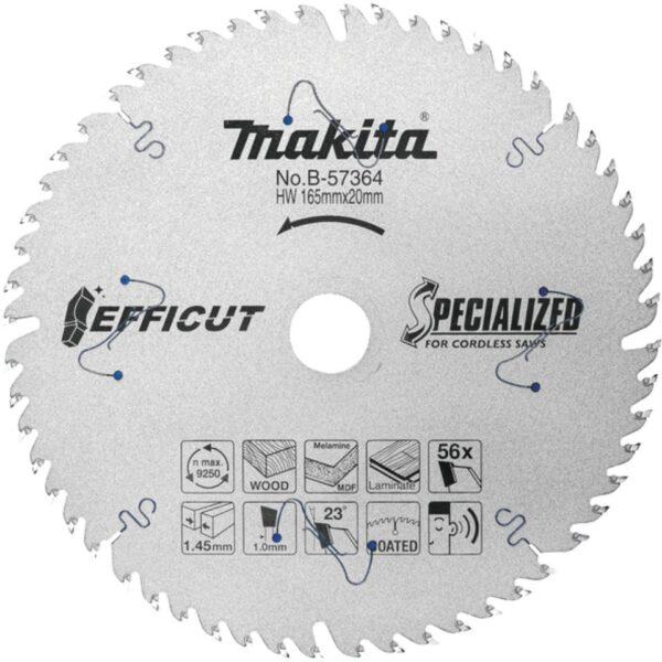 Makita TCT list testere 165mmx20mmx56T Effectut za DSP600