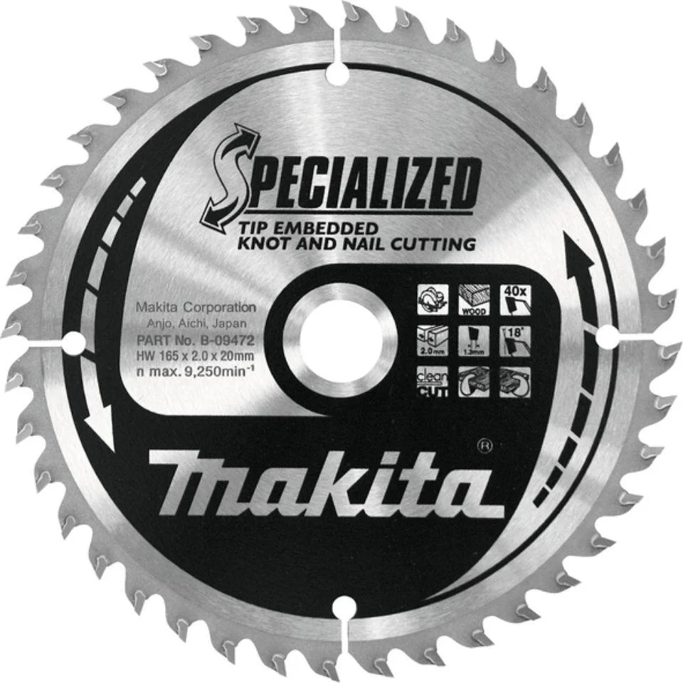 Makita TCT list testere 165×20 40 T