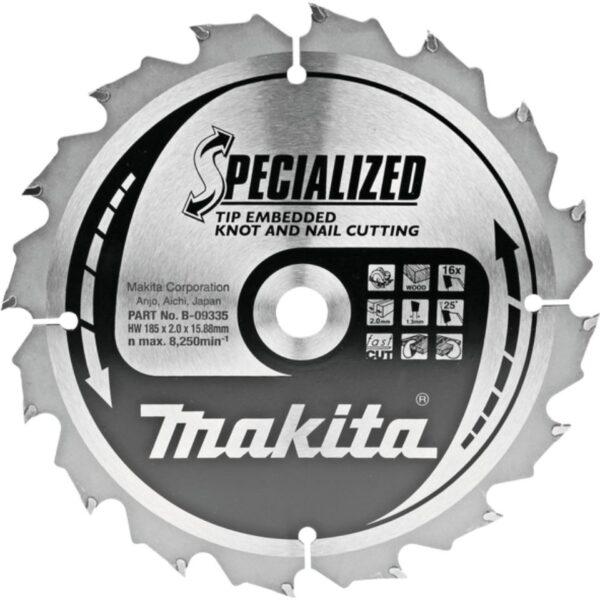 Makita TCT list testere 185×15 16 T