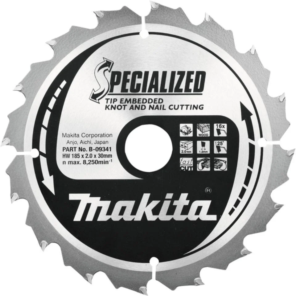 Makita TCT list testere 185×30 16 T