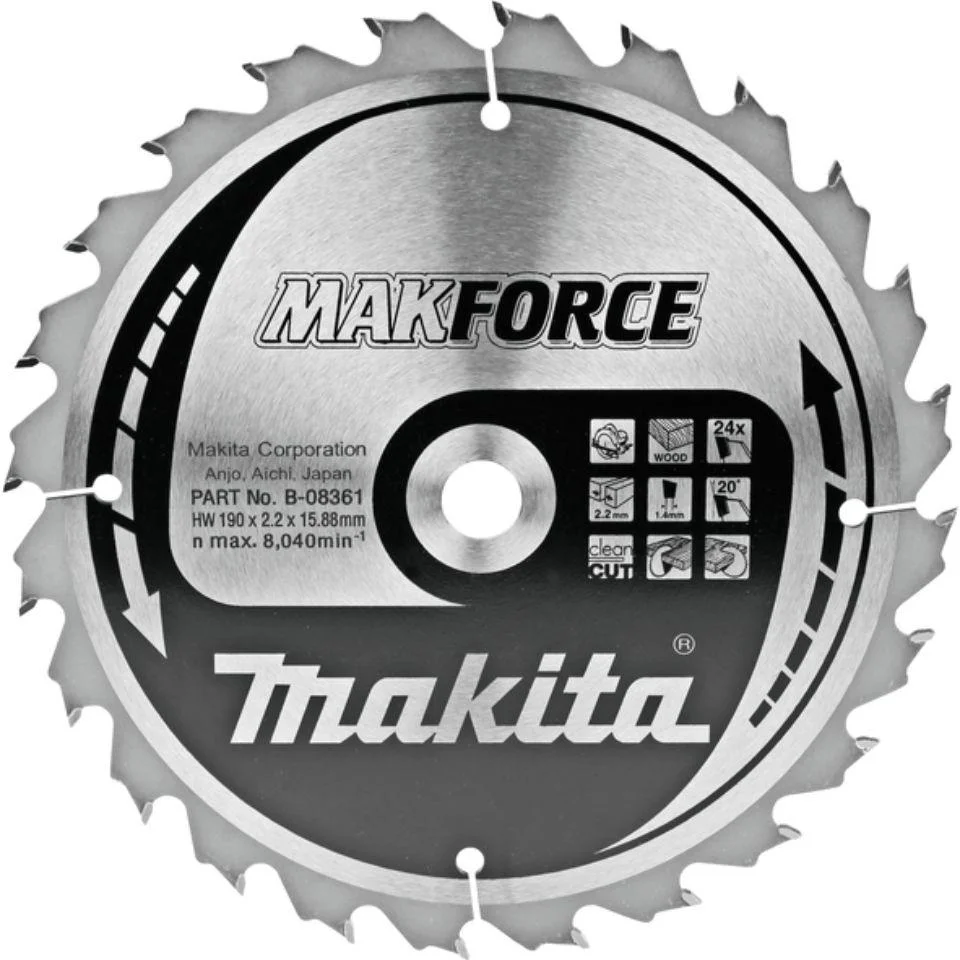 Makita TCT list testere 190×15 24 T
