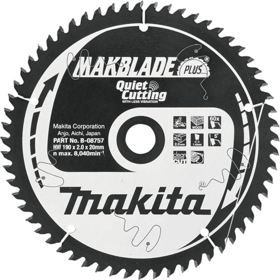 Makita TCT list testere 190×20 60 T