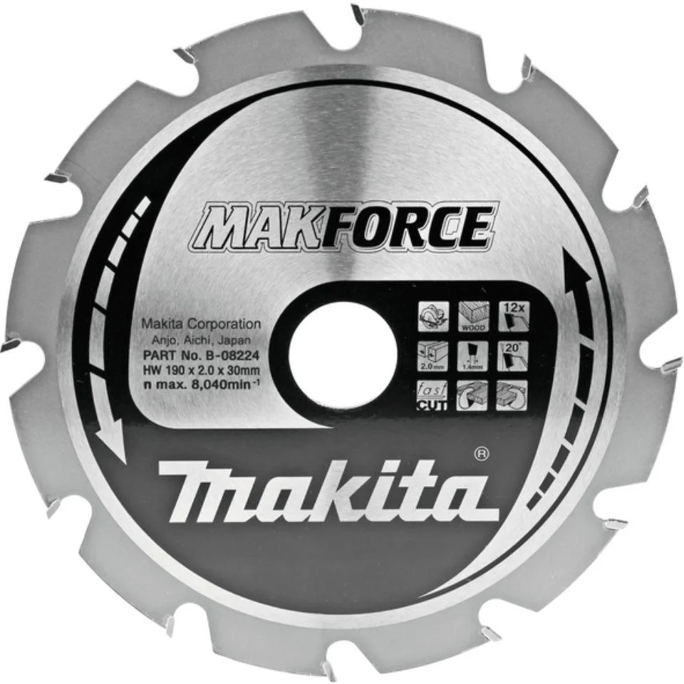 Makita TCT list testere 190×30 12 T