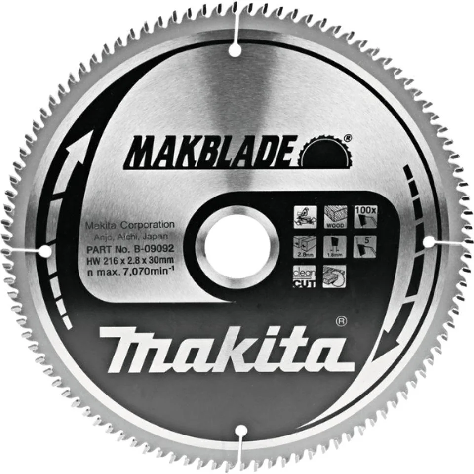 Makita TCT list testere 216×30 100 T