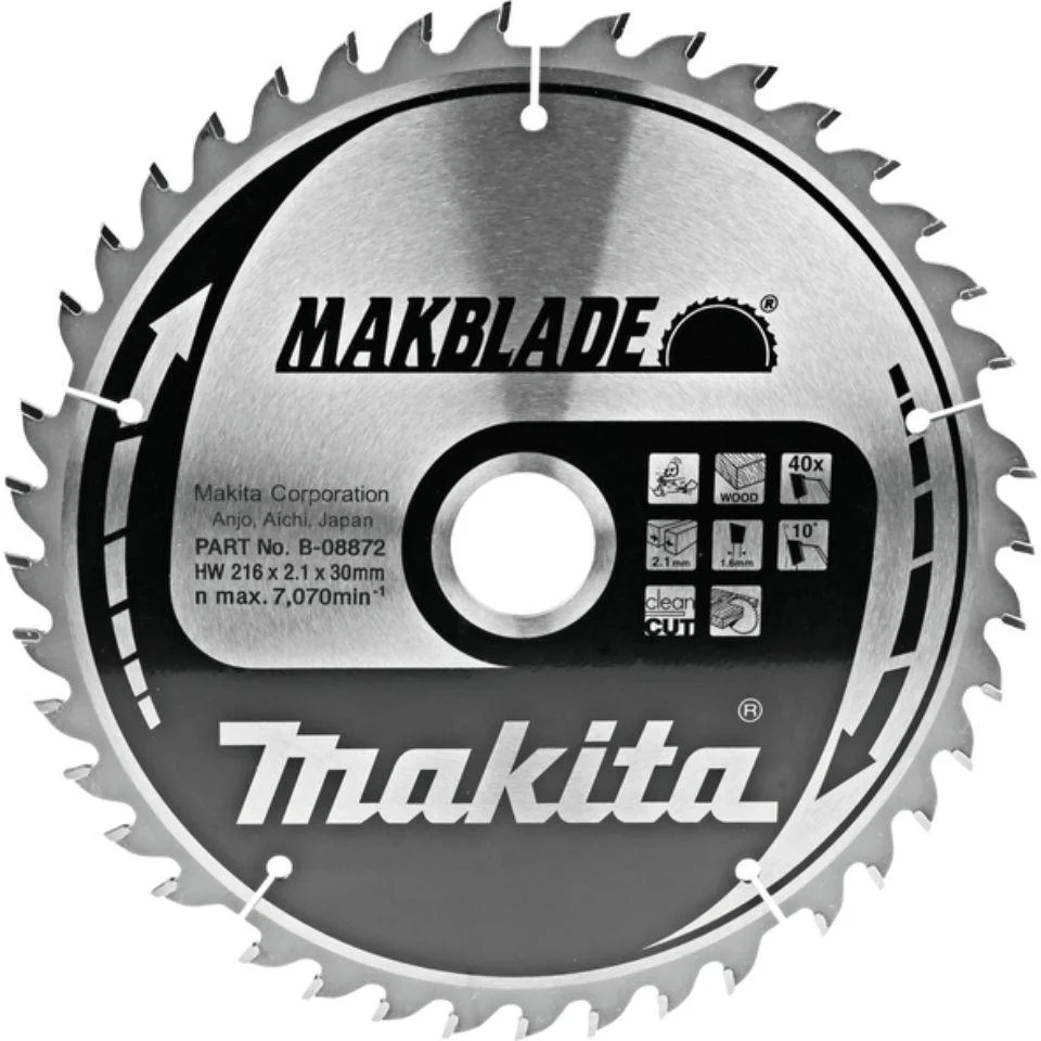 Makita TCT list testere 216×30 40 T