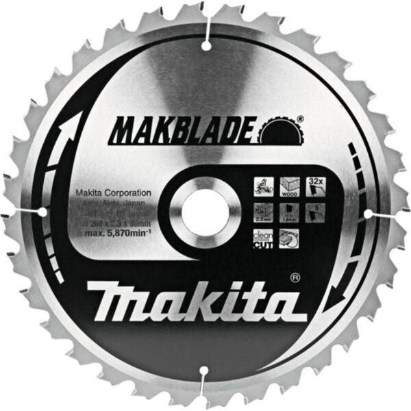 Makita TCT list testere 260×30 32 T