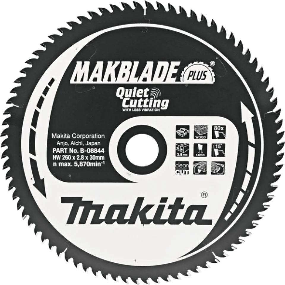 Makita TCT list testere 260×30 80 T