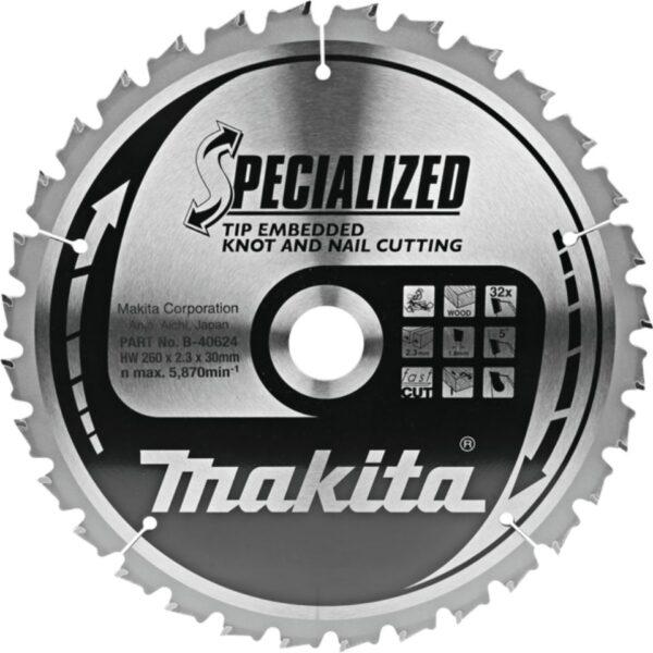 Makita TCT list testere 260x30x32T