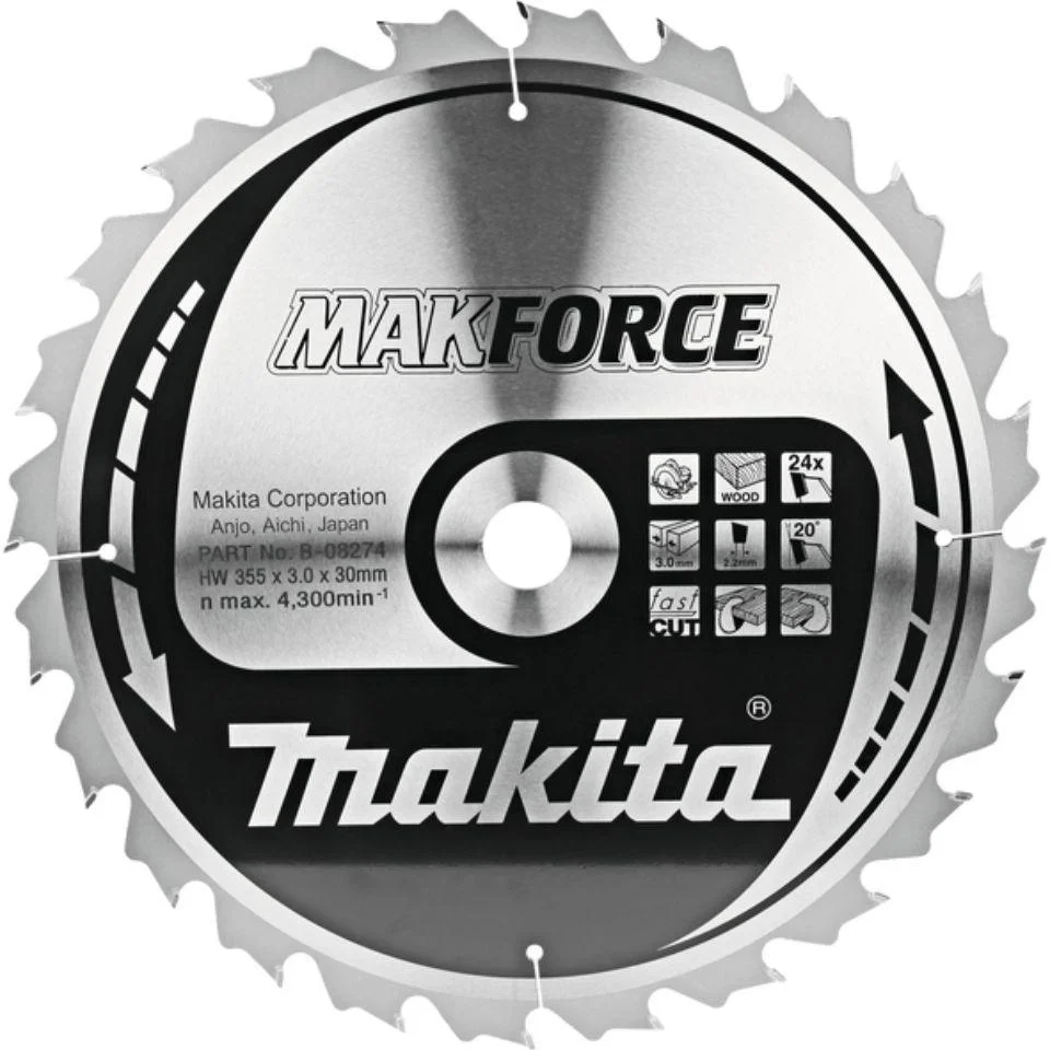 Makita TCT list testere 355×30 24 T