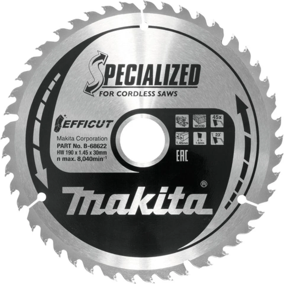 Makita TCT list testere EFFICUT 190mm×45T