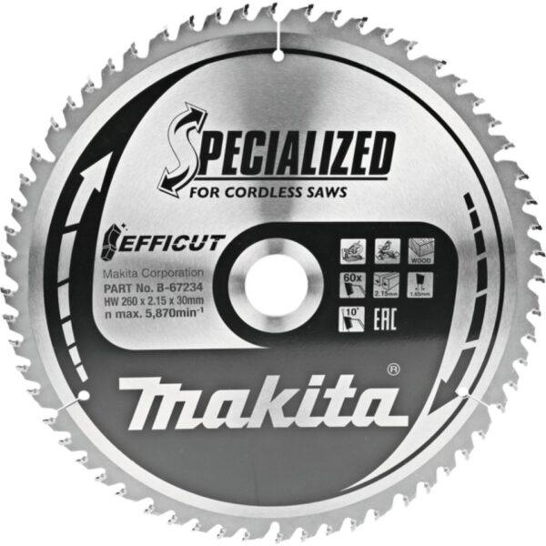 Makita TCT list testere EFFICUT 260mmx30mmx60T