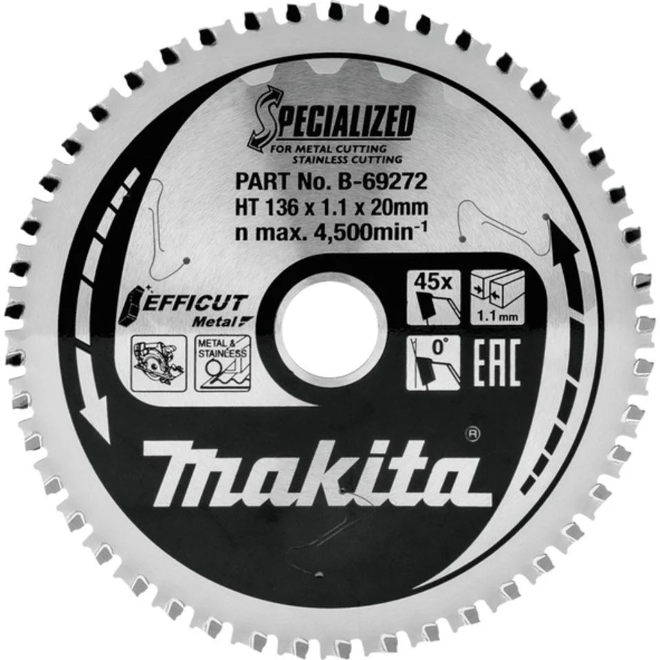 Makita TCT list testere EFFICUT Metal 136mmx20 45T
