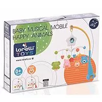 Lorelli Muzička vrteška za bebin krevetac Happy Animals orange 10310260002