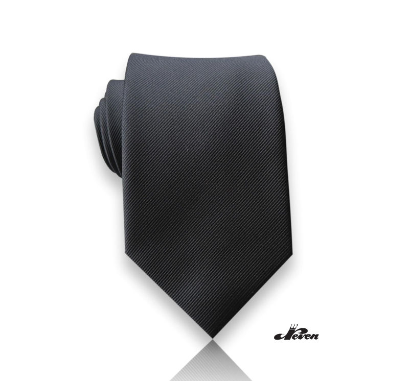 Jednobojna crna kravata 006