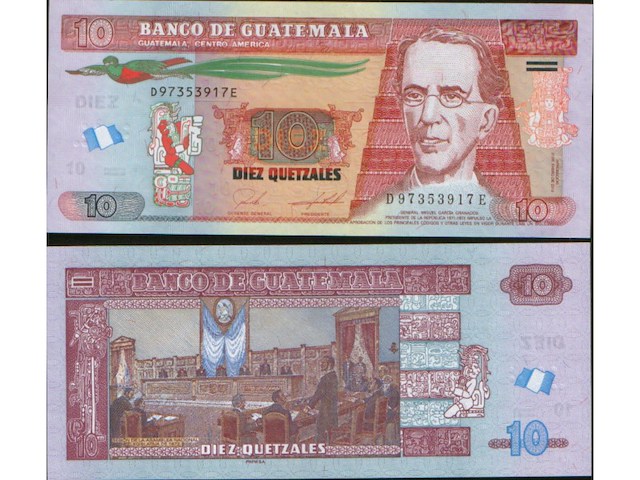 Guatemala 10 Quetzales 2018. UNC.