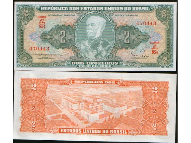 Brasil 2 Cruzeiros 1954. UNC.