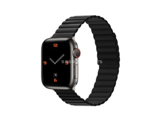 Silikonska narukvica za Apple Watch sa magnetom crno zuta 42/44/45mm