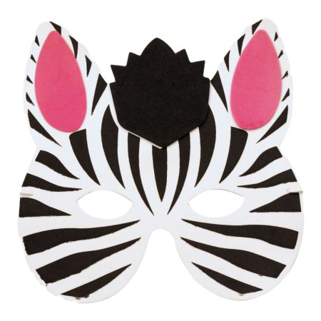 Animal masky, maska od eva pene, zebra, 17.3 x 16.8cm ( 137976 )