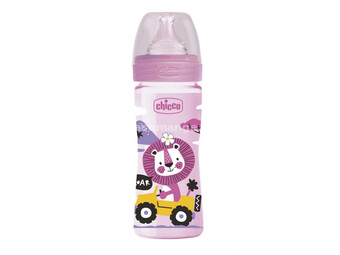 CHICCO WB PLASTIČNA FLAŠICA 250ML, SILIKON, ROZE