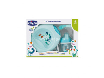 CHICCO POKLON SET 6M+, PRIBOR, PLAVI