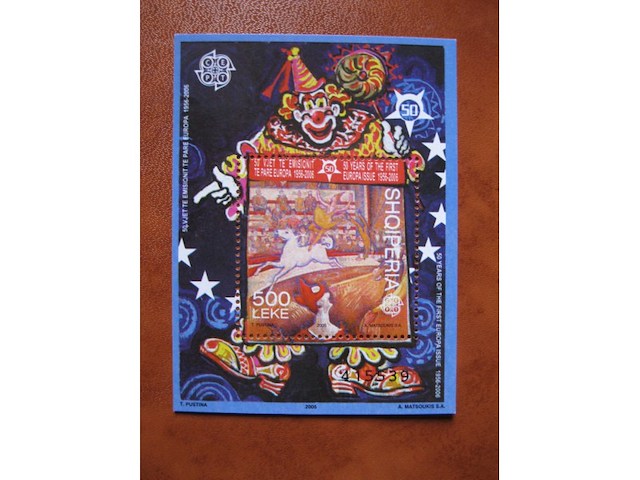 Blok MNH , Evropa CEPT , Albanija 2005, Circus