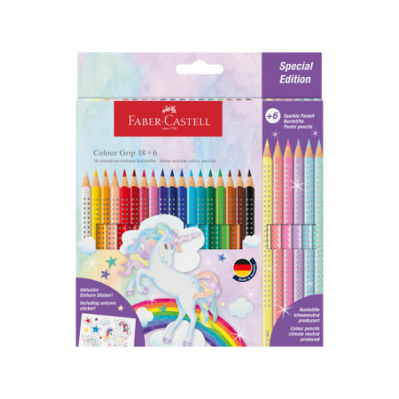 Faber Castell drvene bojice grip 1/18 unicorn+6 sparkle pastel 201543 ( G199 )