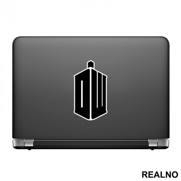 BLACK LOGO - DOCTOR WHO - DW - NALEPNICA