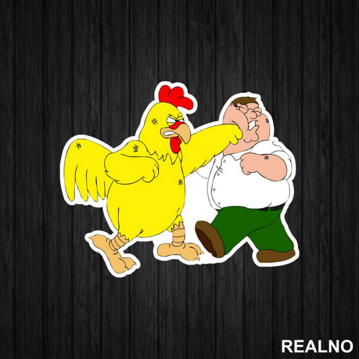 PETE GRIFFIN AND ERNIE THE GIANT CHICKEN - FAMILY GUY - NALEPNICA