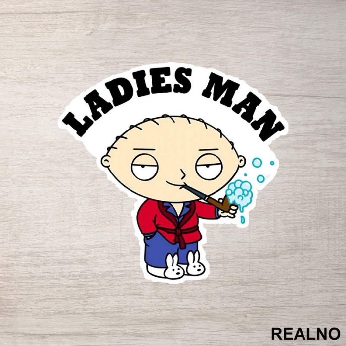 STEWIE - LADIES MAN - FAMILY GUY - NALEPNICA