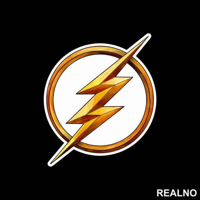 CIRCLE CHEST LOGO - THE FLASH - NALEPNICA