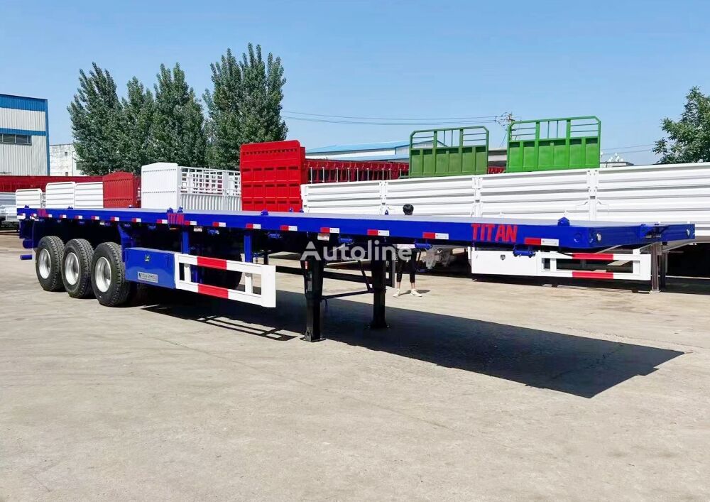 Nova TITAN Best Selling Container Flatbed Trailer 40 Ft for Sale - S poluprikolica sa ravnom platformom