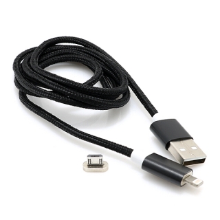 USB data kabal MAGNETNI 2in1 za Iphone lightning/micro crni 1m
