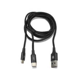 USB data kabal BASEUS RAPID 2in1 micro/Type C 1.2m crni