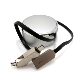 USB data kabal LDNIO LC90C 2in1 micro/Type C 1m srebrni
