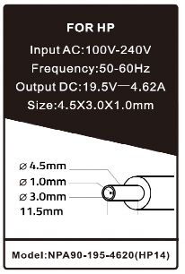 Punjač za laptop NPA90-195-4620 (HP14)