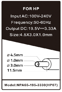 Punjač za laptop NPA65-195-3330 (HP07)