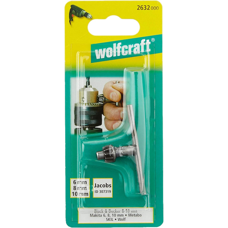 Wolfcraft Ključ za steznu glavu 6, 8, 10 mm – 2632000