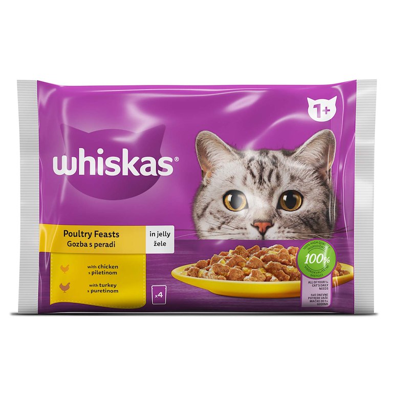 Whiskas hrana za mačke kesice izbor živine 4x85g whiskas