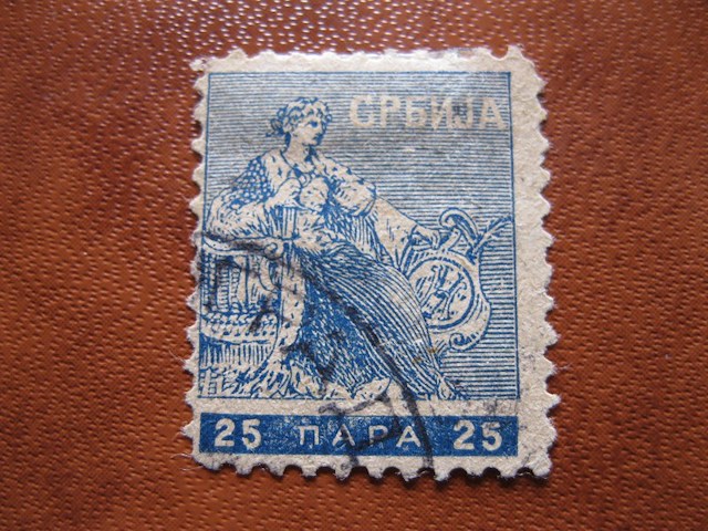 1911. Novinska marka Srbije BEZ GRBA, 25 para