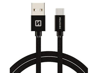 Data kabl tekstil USB na TIP C 2m crni