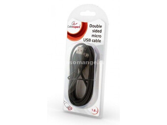 x-CCB-USB2-AMmDM-6 Gembird USB 2.0 AM to Double-sided Micro-USB cable, black, 1,8m Blister 19025