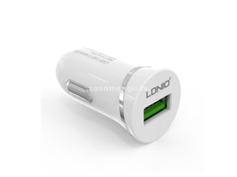 Auto punjac LDNIO DL-C12 2.1A + micro USB kabel beli